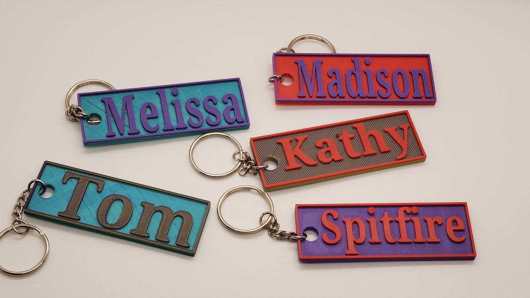 Personalized Keychain-nametag- 3d Printed- Personalized-custom Name ...
