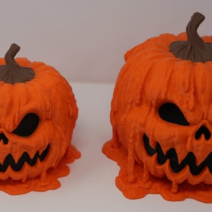 3D Printed Melting Pumpkin - Whimsical Candy Dish, Halloween Party ...