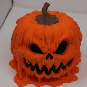 3D Printed Melting Pumpkin - Whimsical Candy Dish, Halloween Party ...