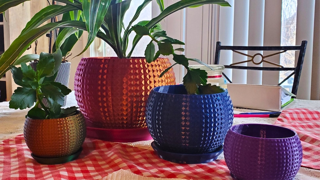 Indoor Planter Pot With Drainage- Innovative Geometric 3D Printed for ...