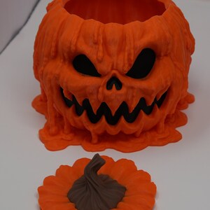 3D Printed Melting Pumpkin - Whimsical Candy Dish, Halloween Party ...