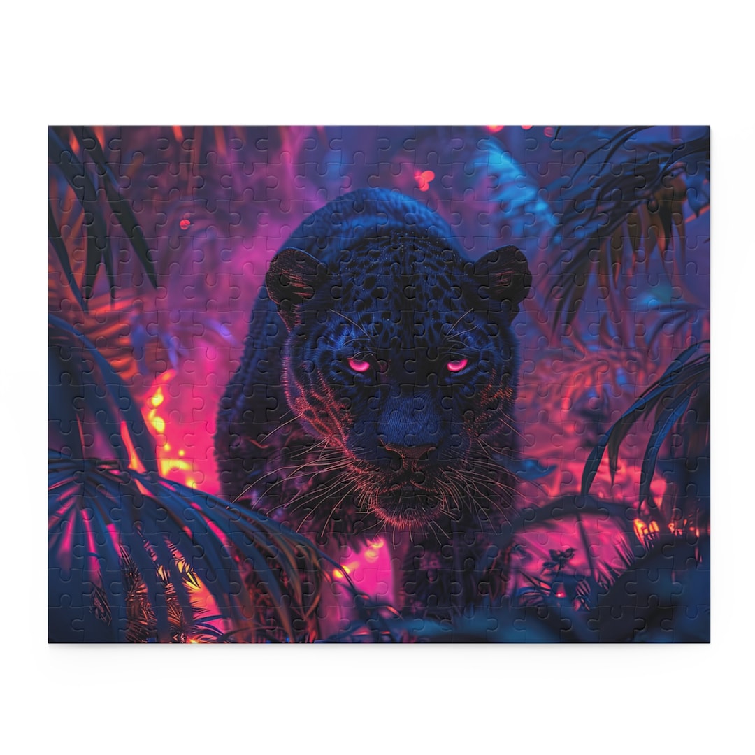 Panther in a Surreal Tropical Forest Puzzle 120, 252, 500-piece ...
