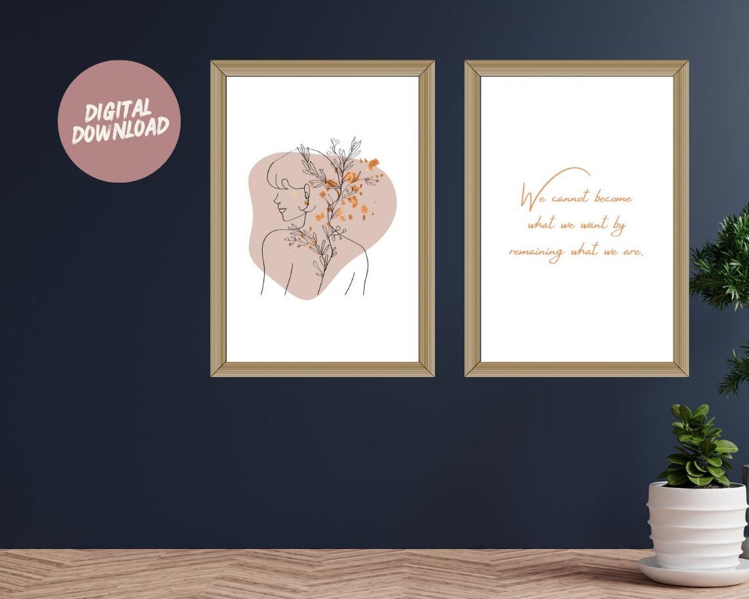 Line Art, Motivational Quote, Wall Art, Home Decor, Digital Print ...