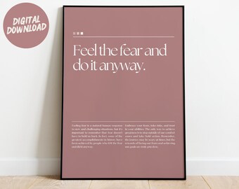 SINGLE STICKER Feel the Fear and Do It Anyway Motivational Sticker ...