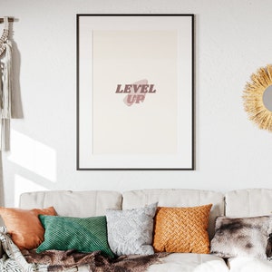 Printable Wall Art Prints, Level up Quote, Motivational Message ...