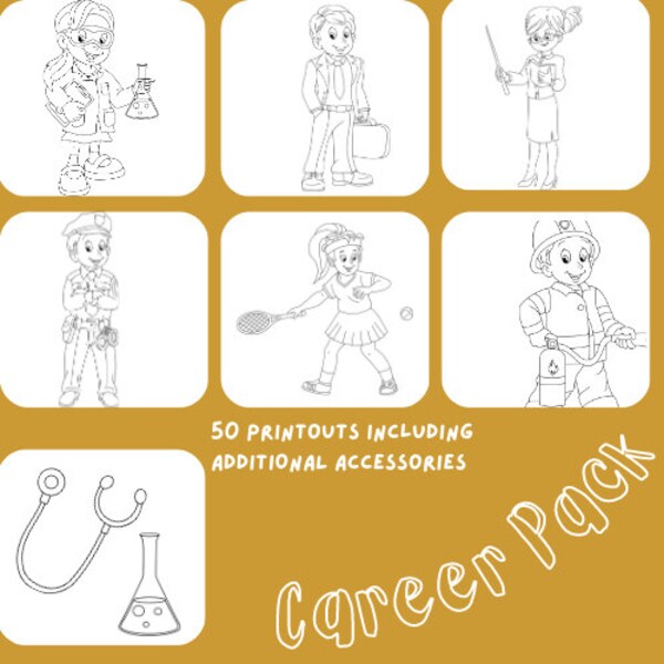 Career Day Coloring Pages - Etsy