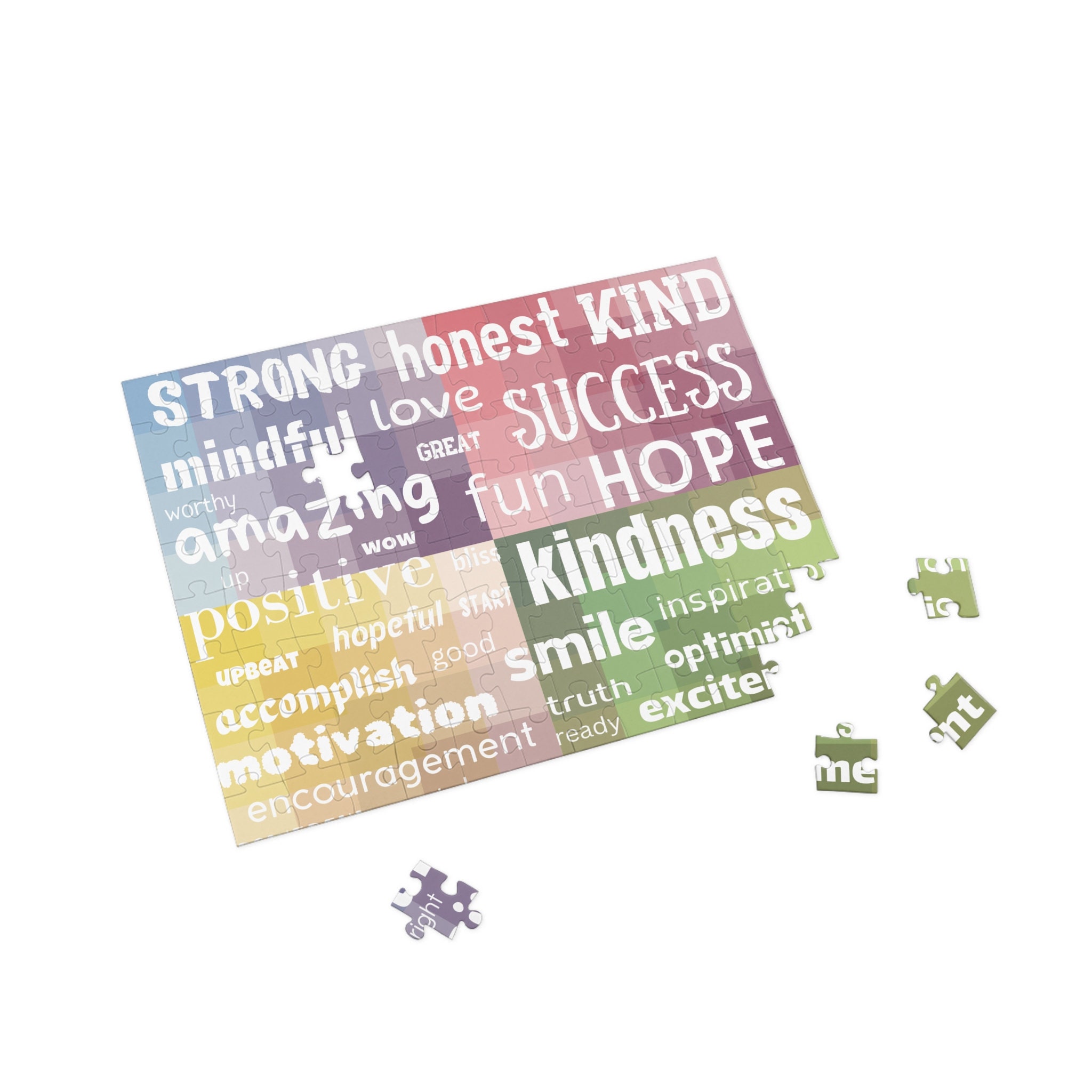 Pastel Positive Words Puzzle Inspiration Puzzle Good Vibes - Etsy