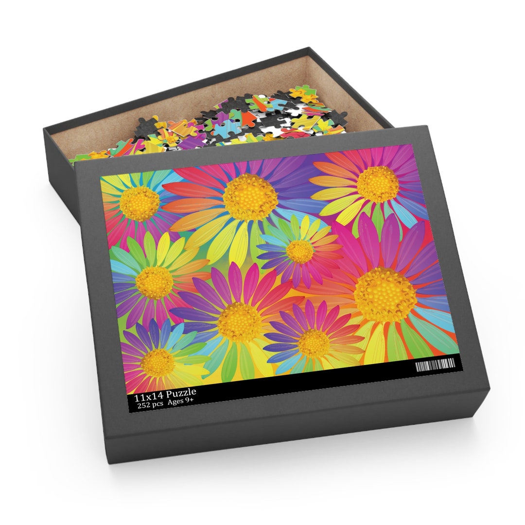 Colorful Daisy Puzzle 252 Pieces, Unique Daisy Puzzle, Daisy Vibes ...