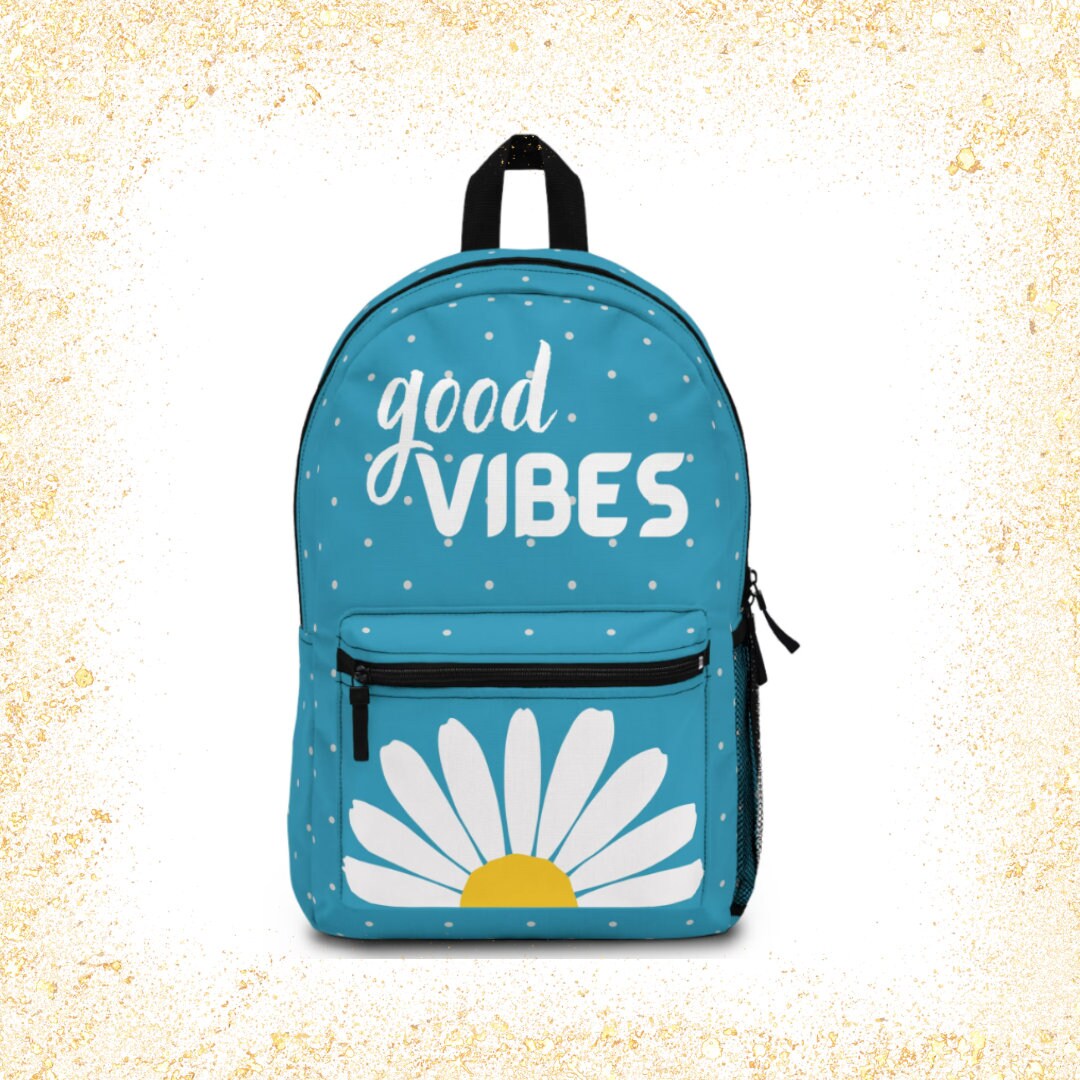 Good Vibes Daisy Backpack Cute Daisy Bookbag Fun Daisy Bag Daisy ...