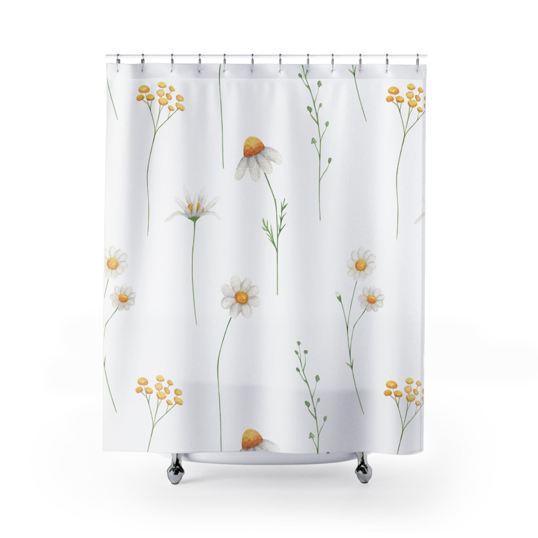 Daisy Shower Curtain | Simple Shower Curtain With Flowers | Great for ...