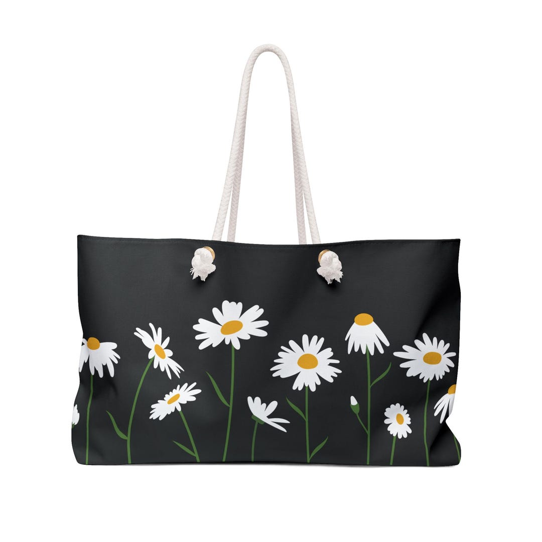 Black DAISY Weekender Bag | Gift Idea for Her | Daisy Bag | Daisy ...