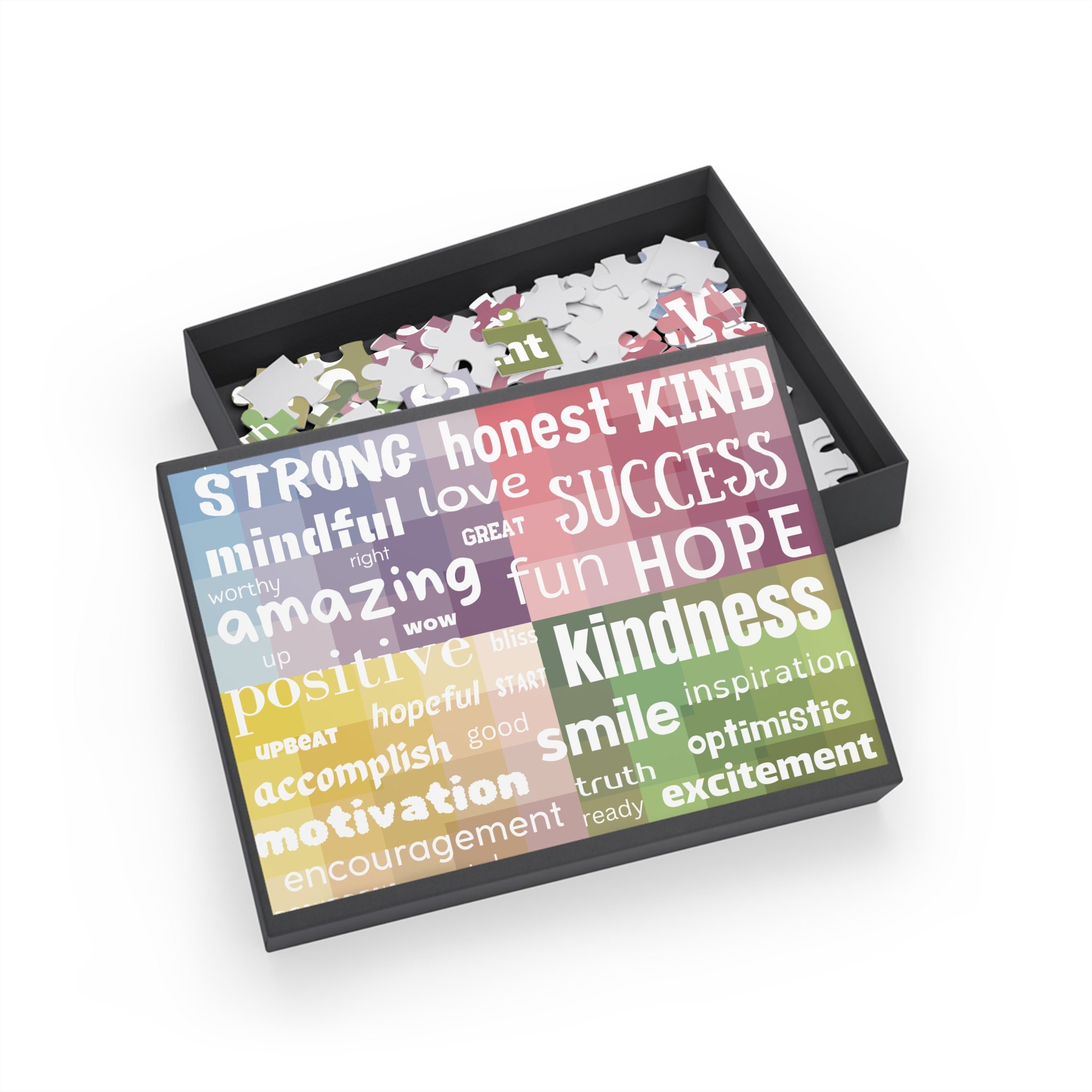 Pastel Positive Words Puzzle Inspiration Puzzle Good Vibes - Etsy