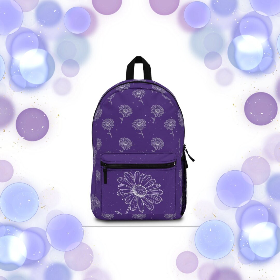 Purple Daisy Backpack Cute Daisy Bookbag Fun Daisy Bag Daisy Carryall ...