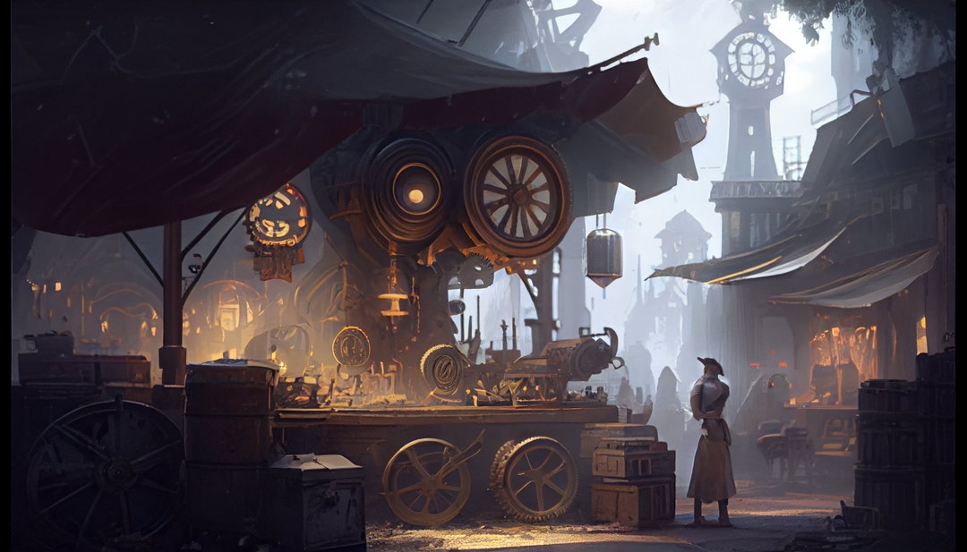 Steampunk Cityscape Digital Art Bundle - Etsy