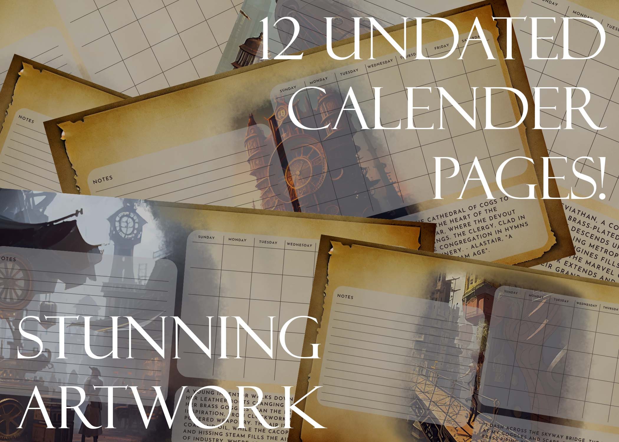 Steampunk Fantasy Undated Calender - Etsy