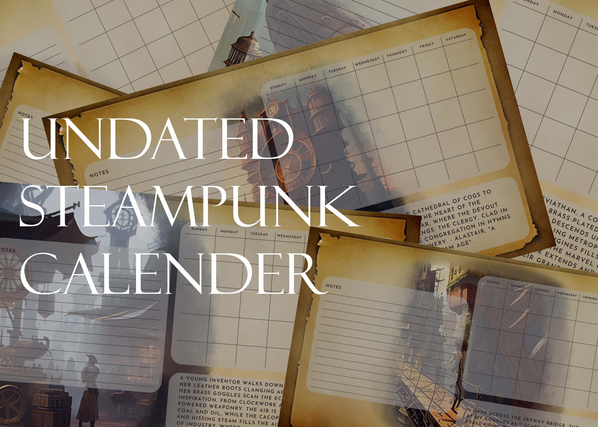 Steampunk Fantasy Undated Calender - Etsy