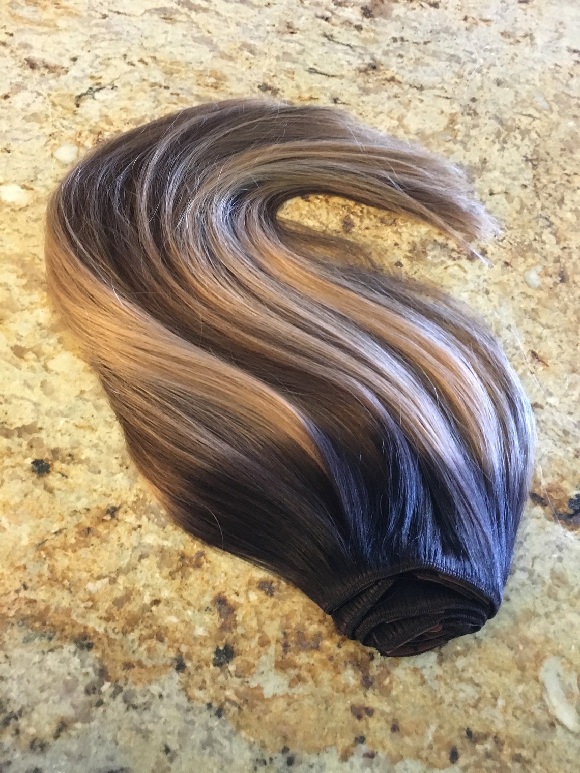 Custom Colored Clip in Balayage Hair Extensions European Remy Human ...