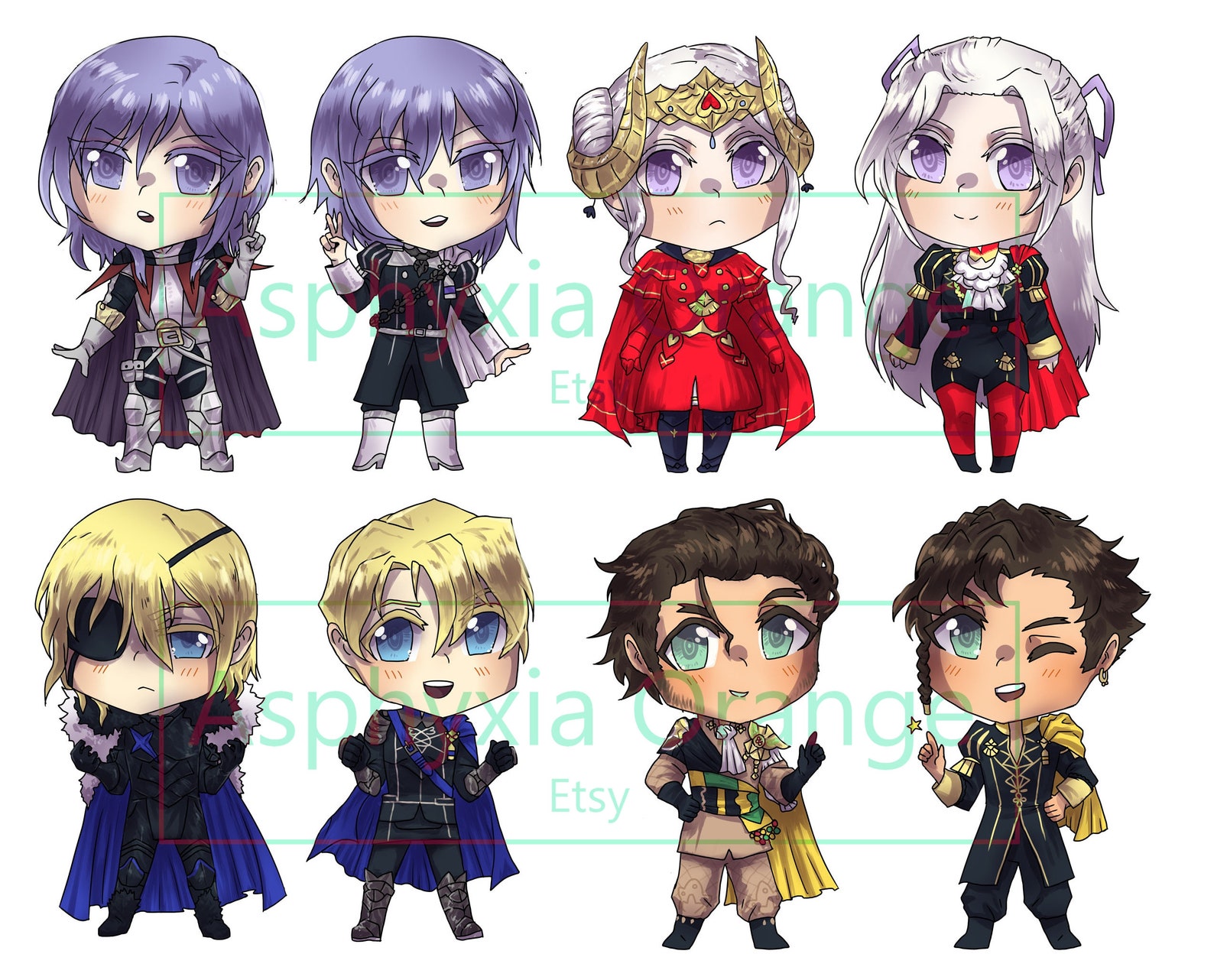 Fire Emblem Three Houses Lords Fe3h Doublesided Acrylic Charms ...
