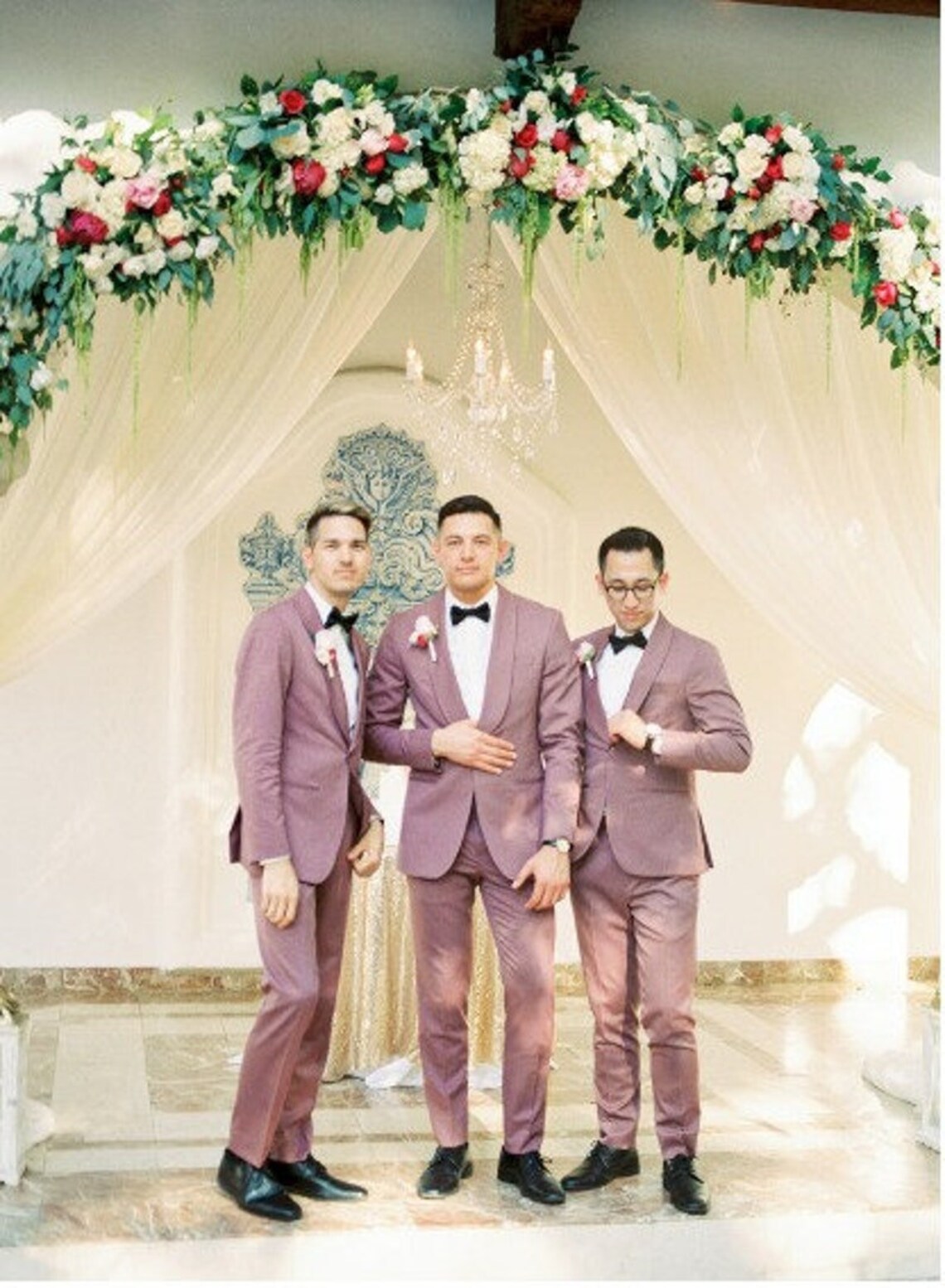Mens Dusty Rose Tuxedo Suits, Wedding Dinner Party Wear Suits ...
