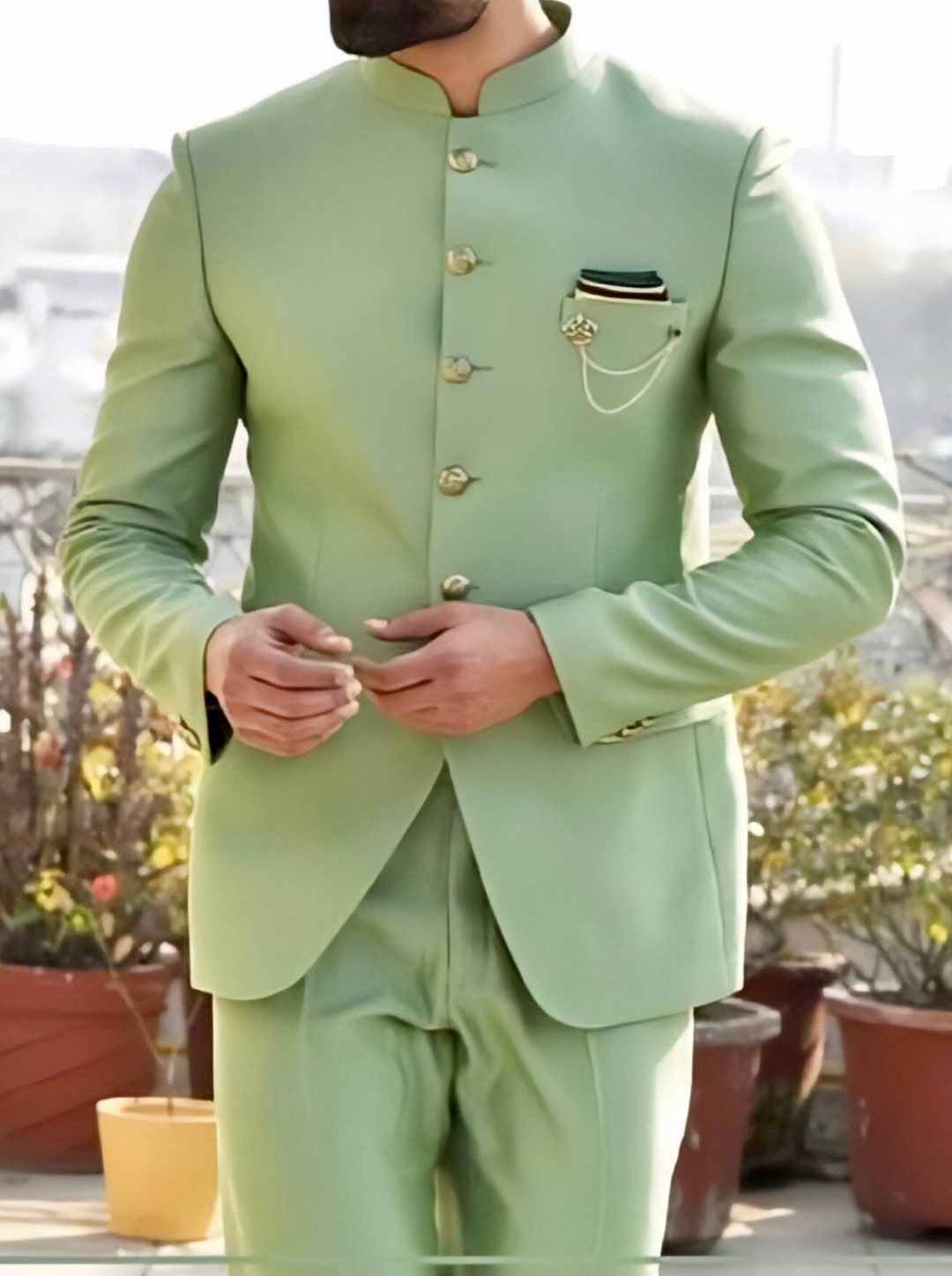 Men Suit Sage Green 2 Piece Suit Wedding Dinner Suit Men - Etsy