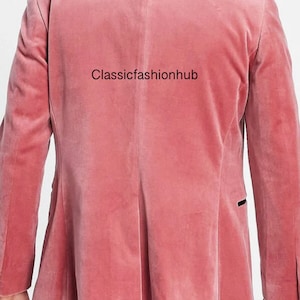Mens Luxurious Pink Velvet Jacket Party Wear Dinner Jacket for Men Slim ...