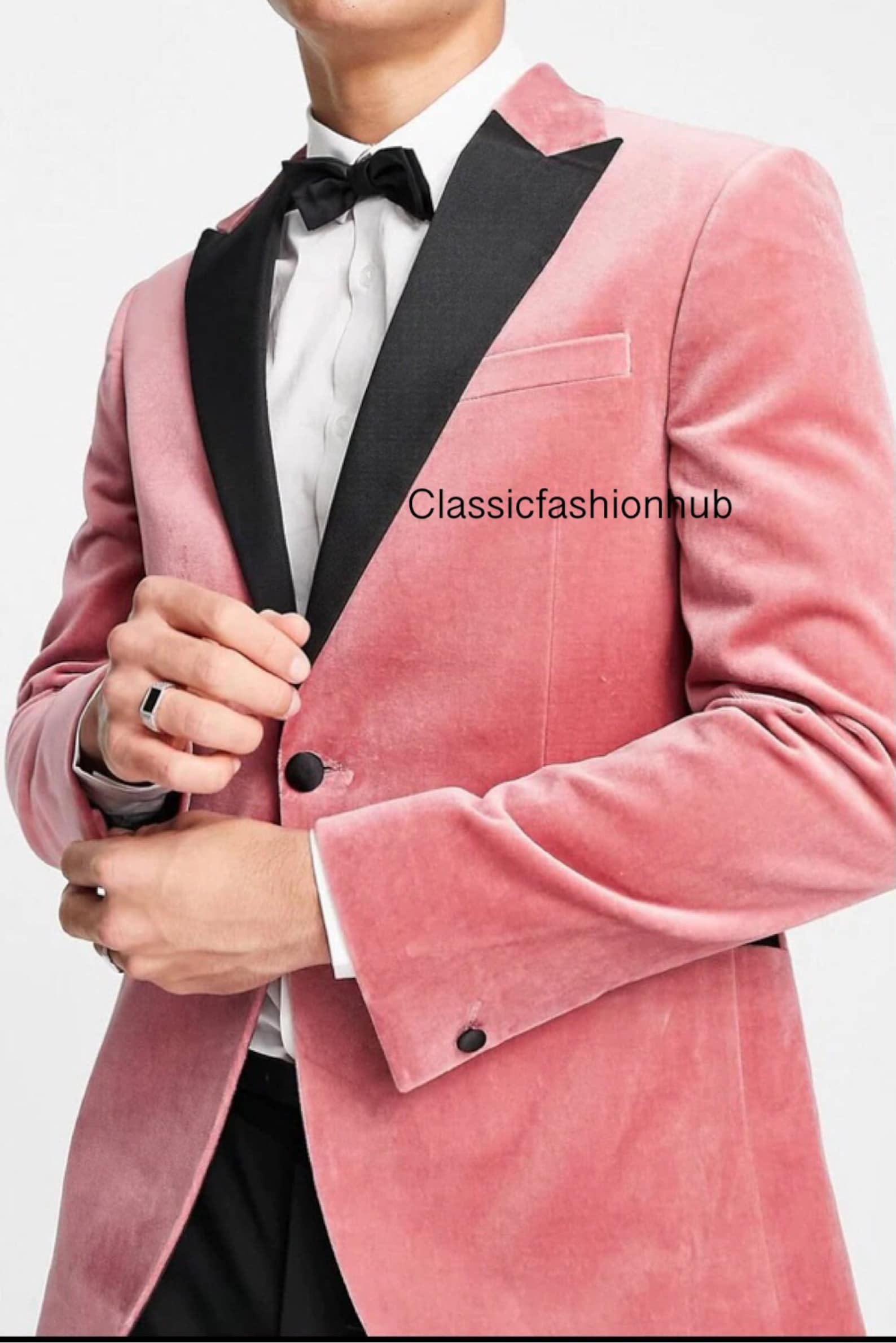 Mens Luxurious Pink Velvet Jacket Party Wear Dinner Jacket for Men Slim ...