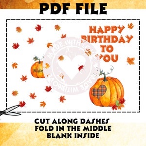 Happy Fall Ya'll Birthday Card for Anyone Pumpkin Birthday Card Happy ...