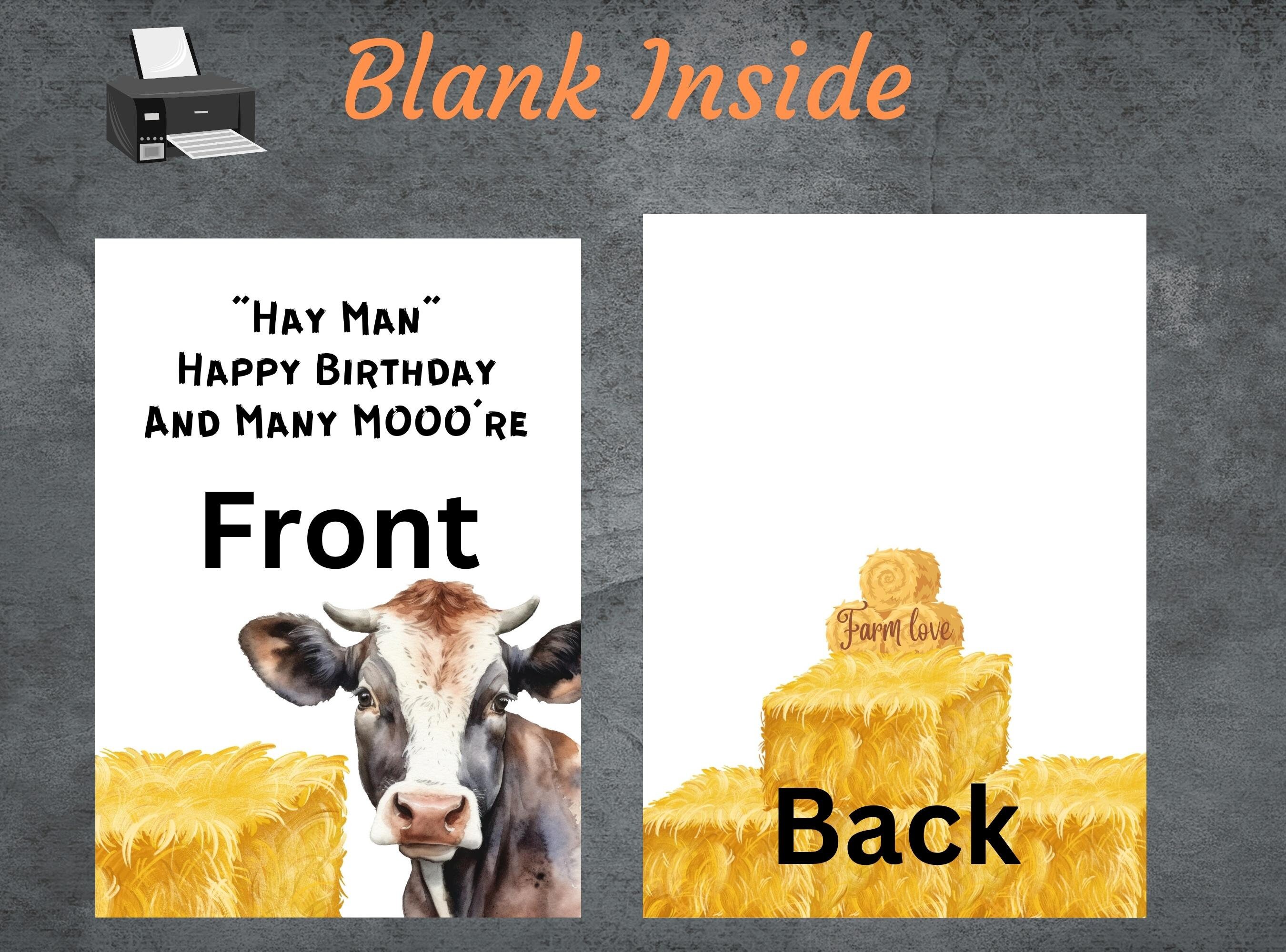 Farmers Birthday Card From the Cows Birthday Card for Him Farm Birthday ...