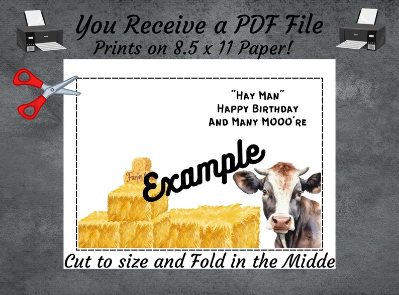 Farmers Birthday Card From the Cows Birthday Card for Him Farm Birthday ...