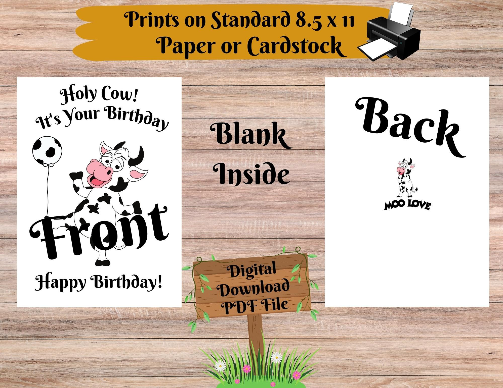 3 Cute Different Cow Birthday Cards for Everyone Three Cards for One ...