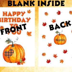 Happy Fall Ya'll Birthday Card for Anyone Pumpkin Birthday Card Happy ...