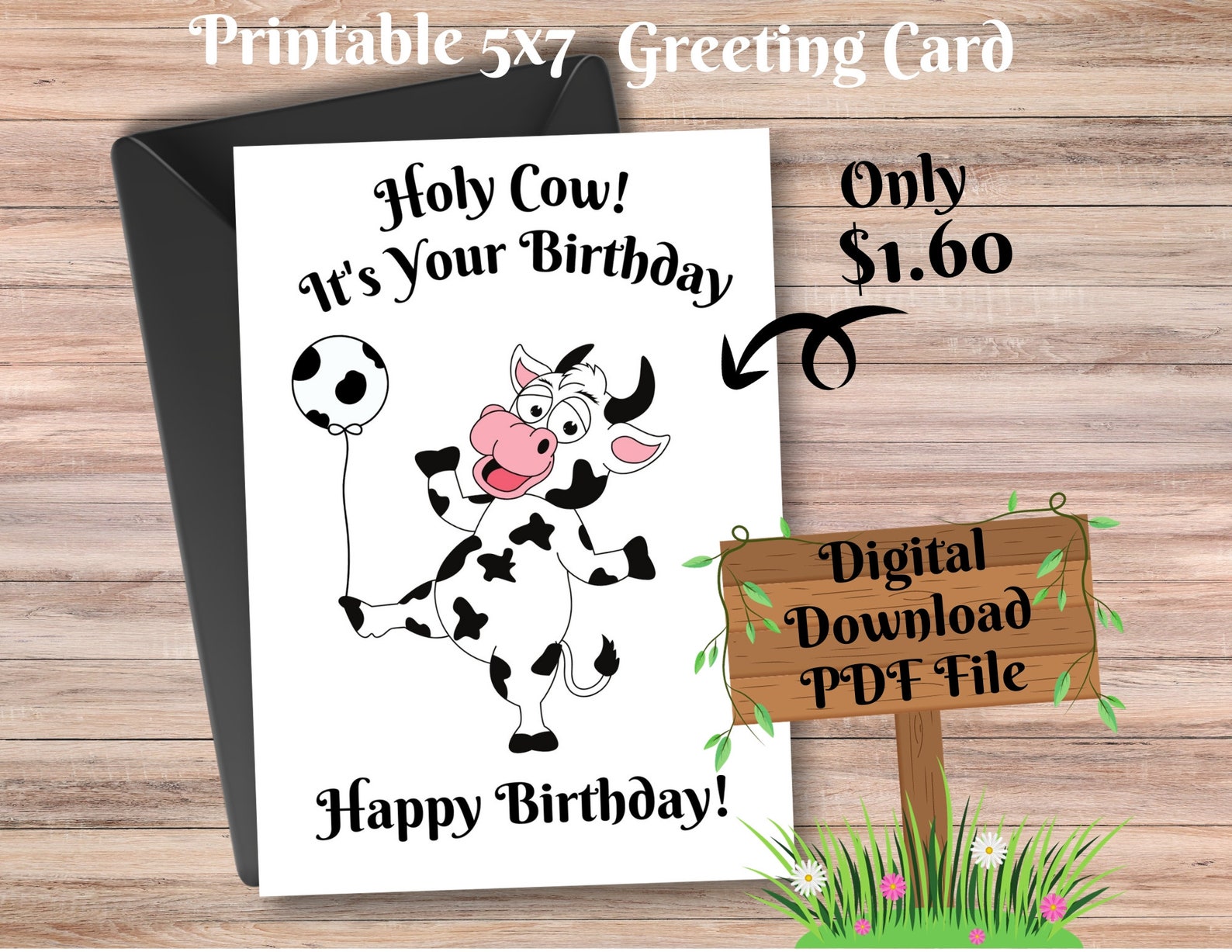 3 Cute Different Cow Birthday Cards for Everyone Three Cards for One ...