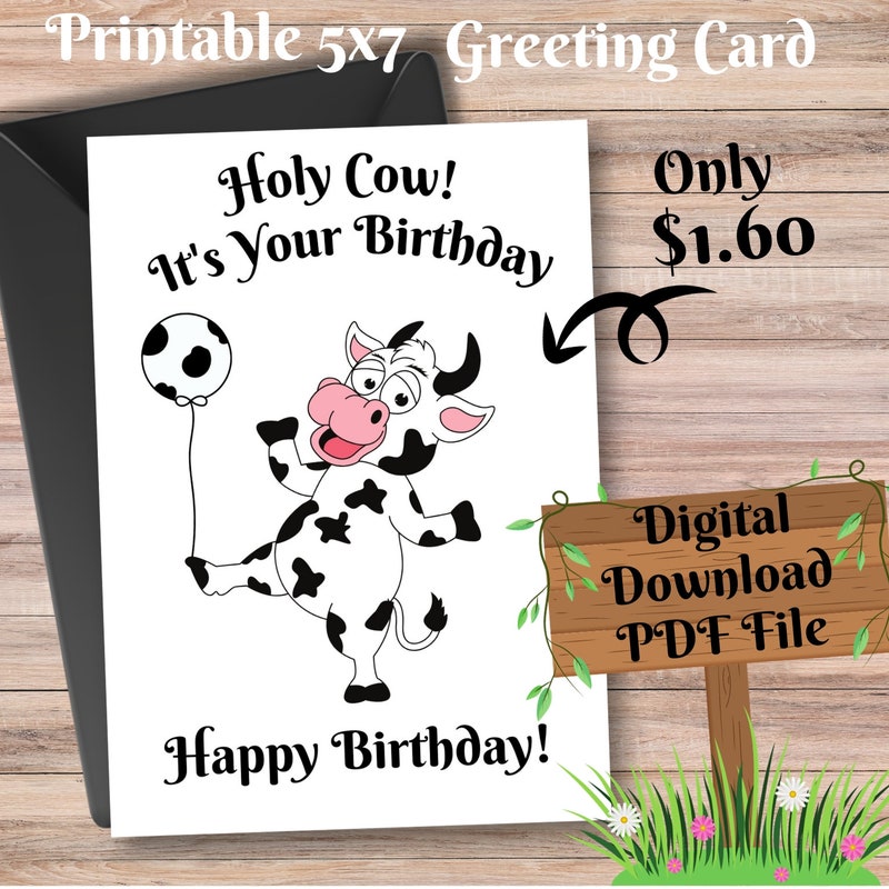 Cow Card - Etsy