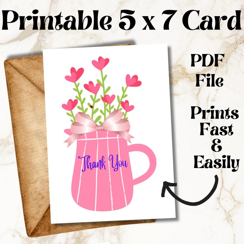 Thank You Card Blank - Etsy