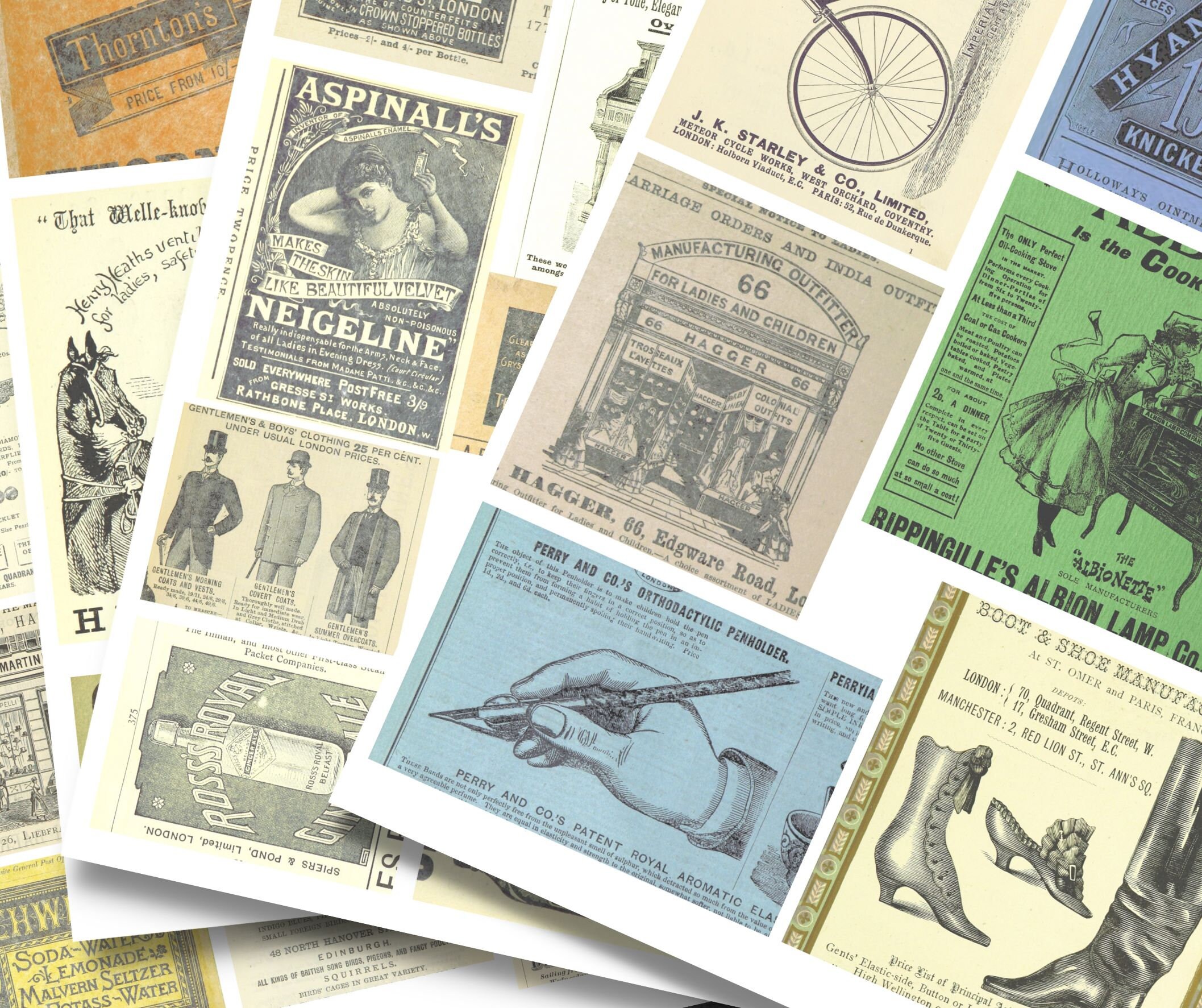 Vintage British Advertisements Collage Sheets, Junk Journal Sheets ...