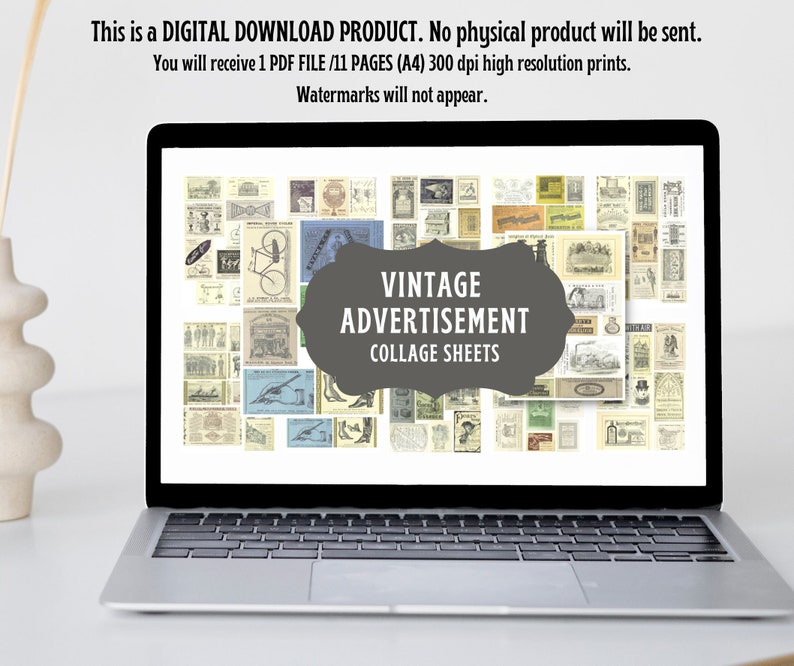 Vintage British Advertisements Collage Sheets, Junk Journal Sheets ...