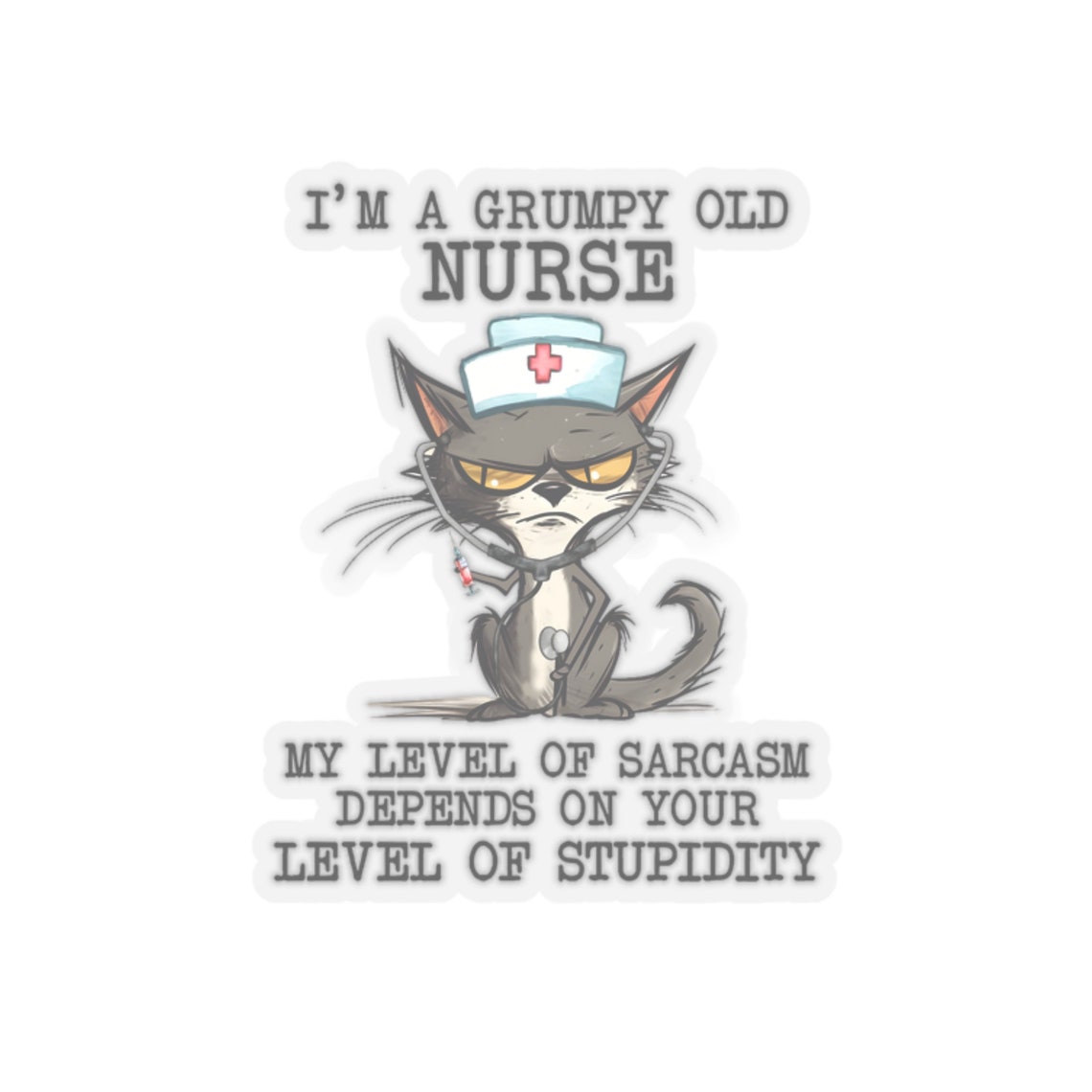 I'm A Grumpy Old Nurse Kiss-cut Stickers - Etsy