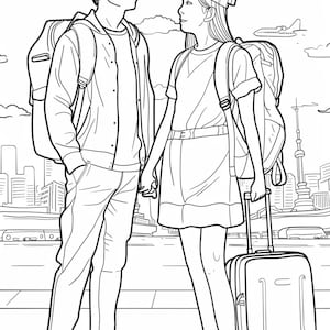 25 Printable Drawings of Travel Scenes to Color and Create, Adventure ...