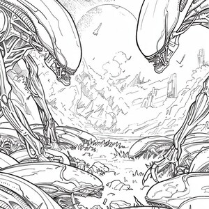 25 Printable Drawings of Ets/aliens Scenes to Color and Create, Out-of ...