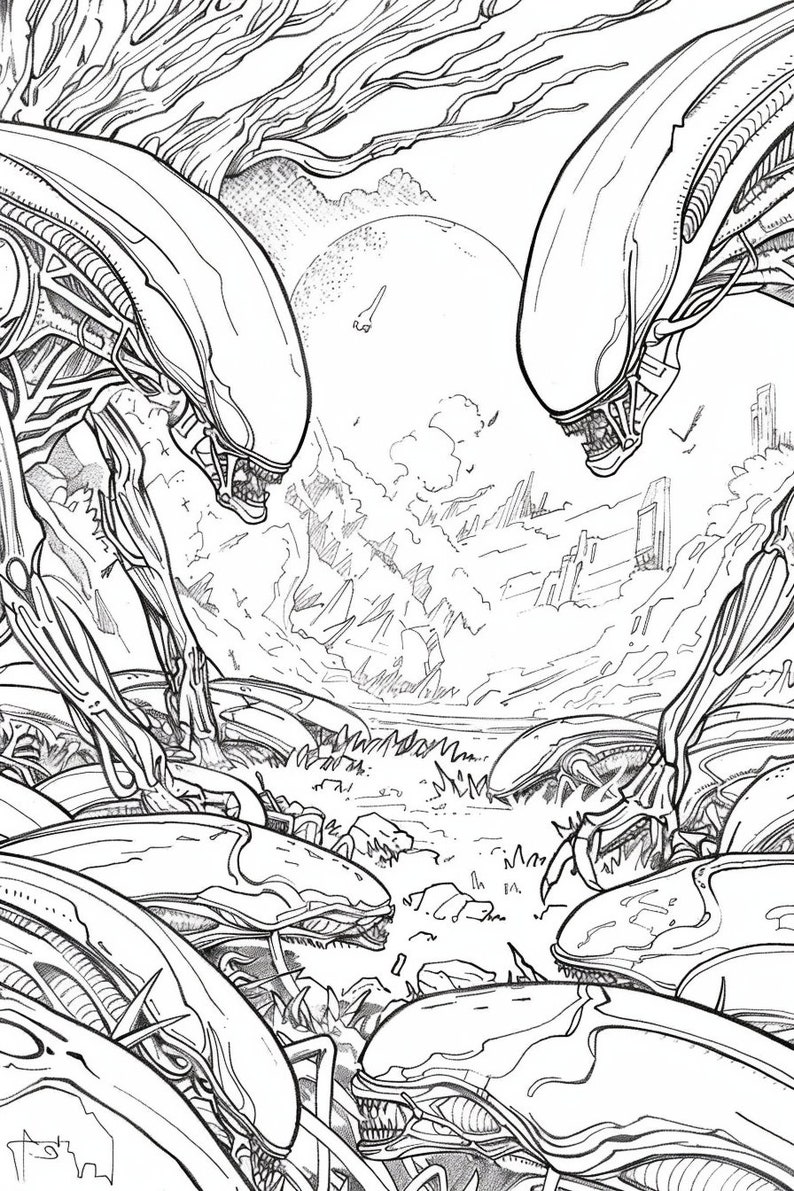 25 Printable Drawings of Ets/aliens Scenes to Color and Create, Out-of ...