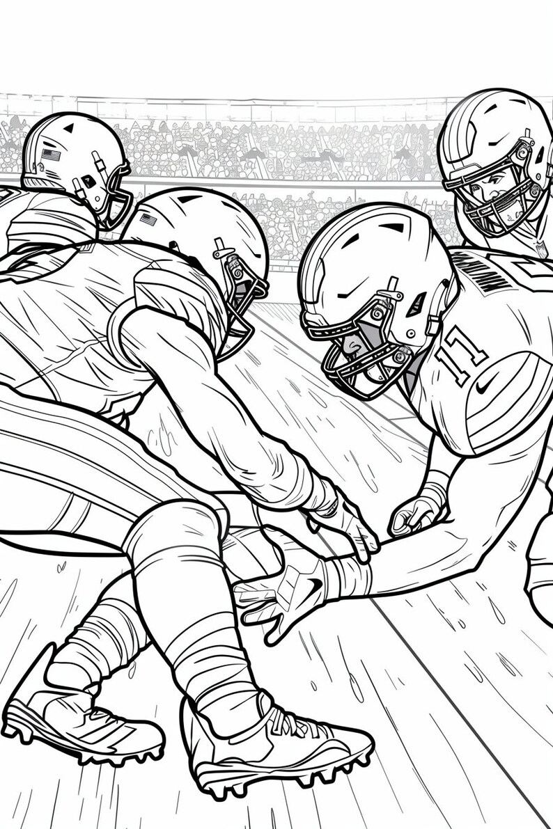 25 Printable Drawings of American Football/rugby Scenes to Color and ...
