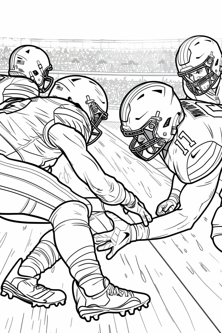 25 Printable Drawings of American Football/rugby Scenes to Color and ...