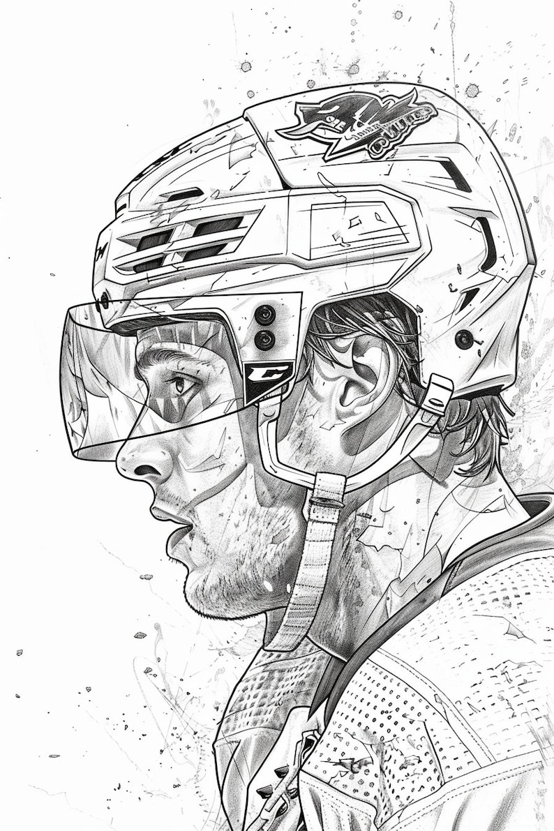25 Printable Drawings of Hockey Scenes to Color and Create, Slapshot ...