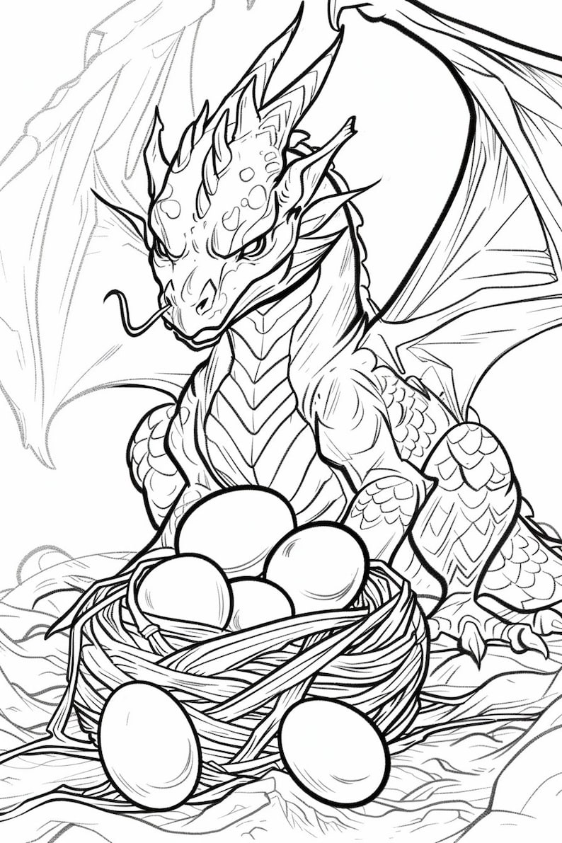 25 Printable Dragon Coloring Pages for Kids - Roar Into Dragon Fantasy ...