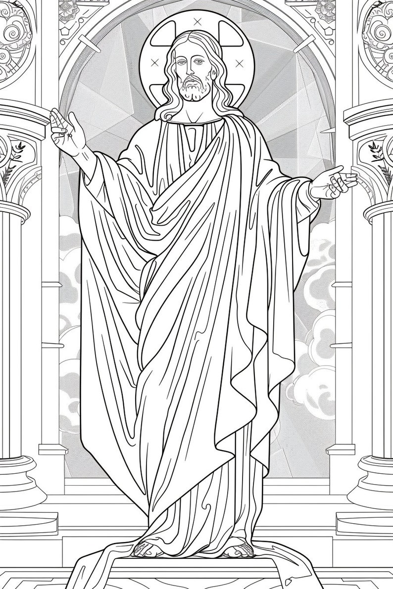 25 Printable Drawings of Jesus Scenes to Color and Create, Divine ...