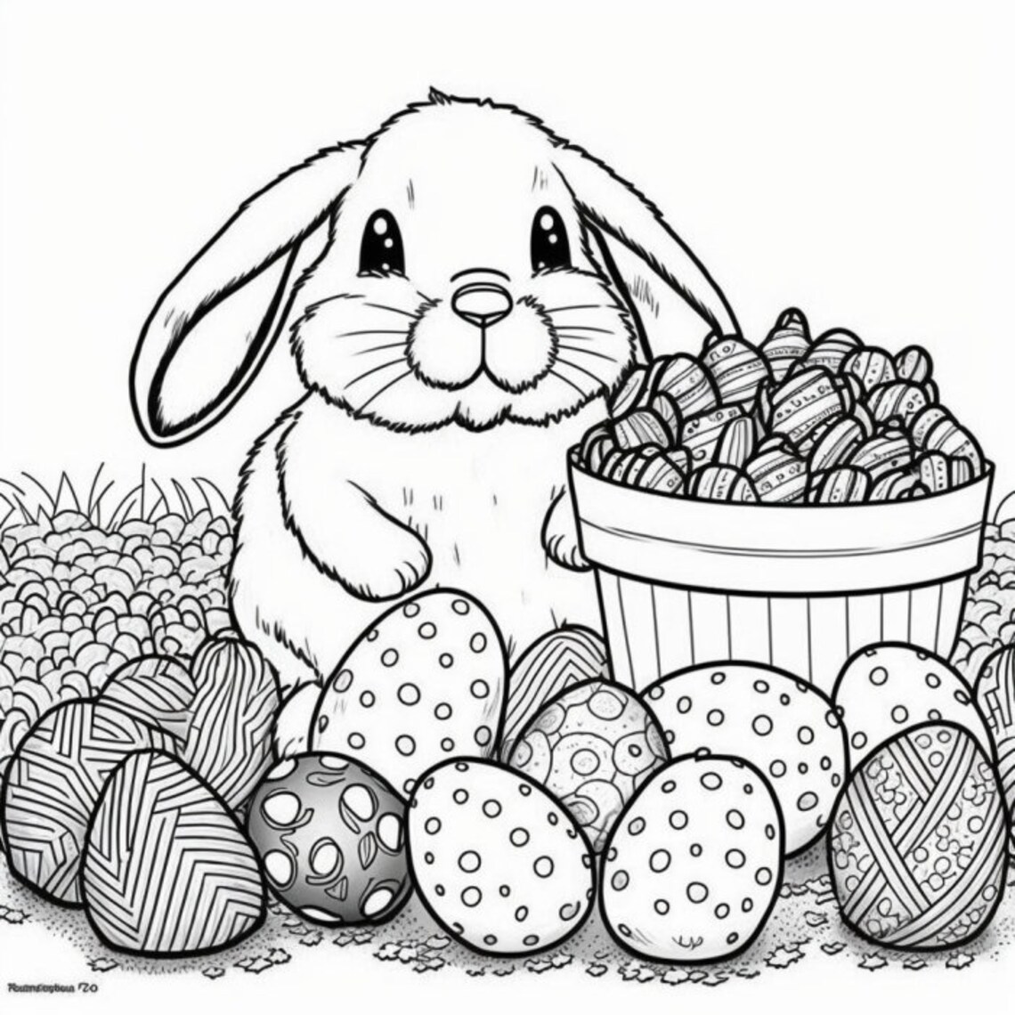 25 Printable Drawings of the Easter Bunny and Friends to Color and ...