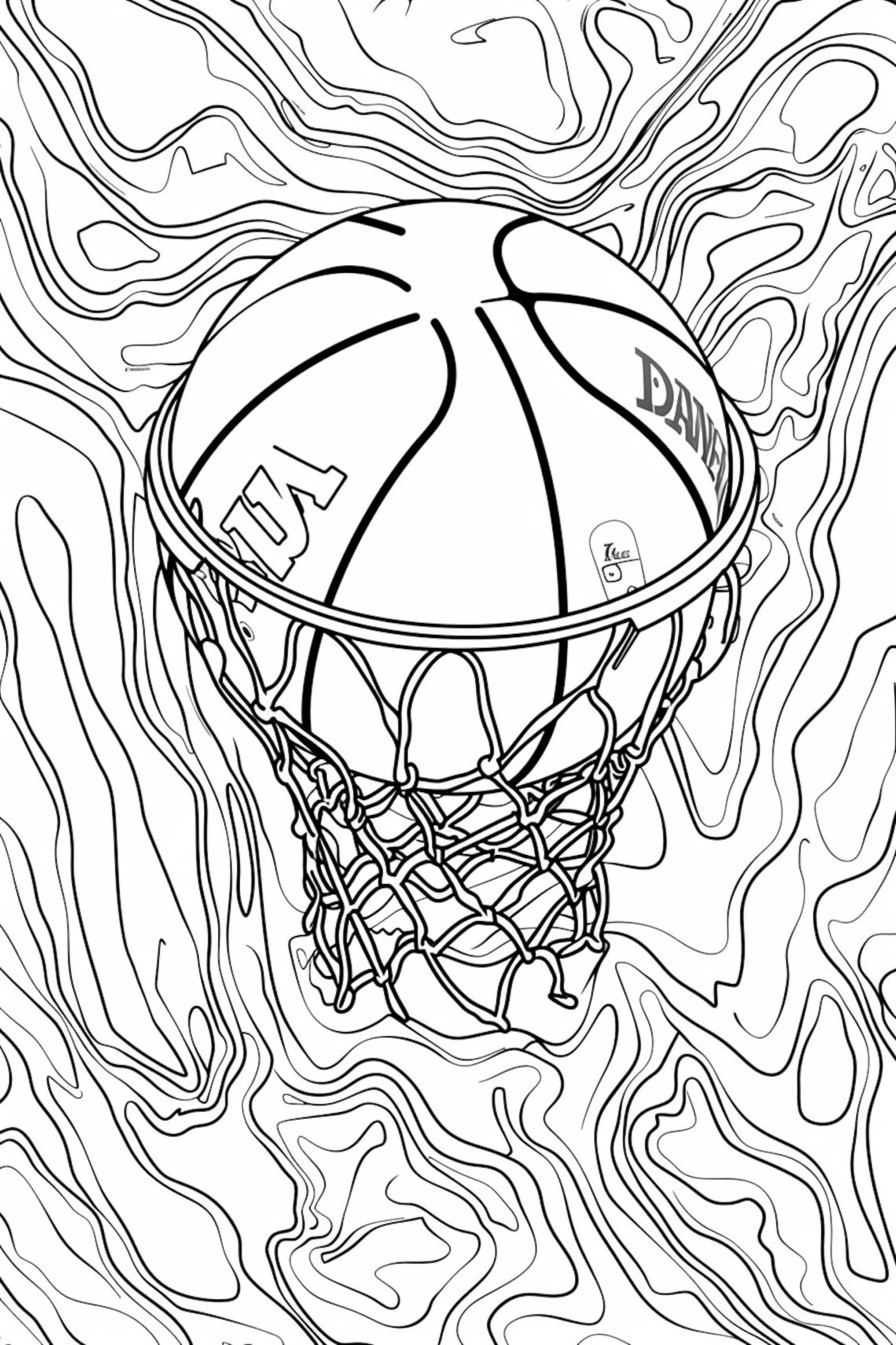 25 Printable Drawings of Basketball Scenes to Color and Create, Slam ...