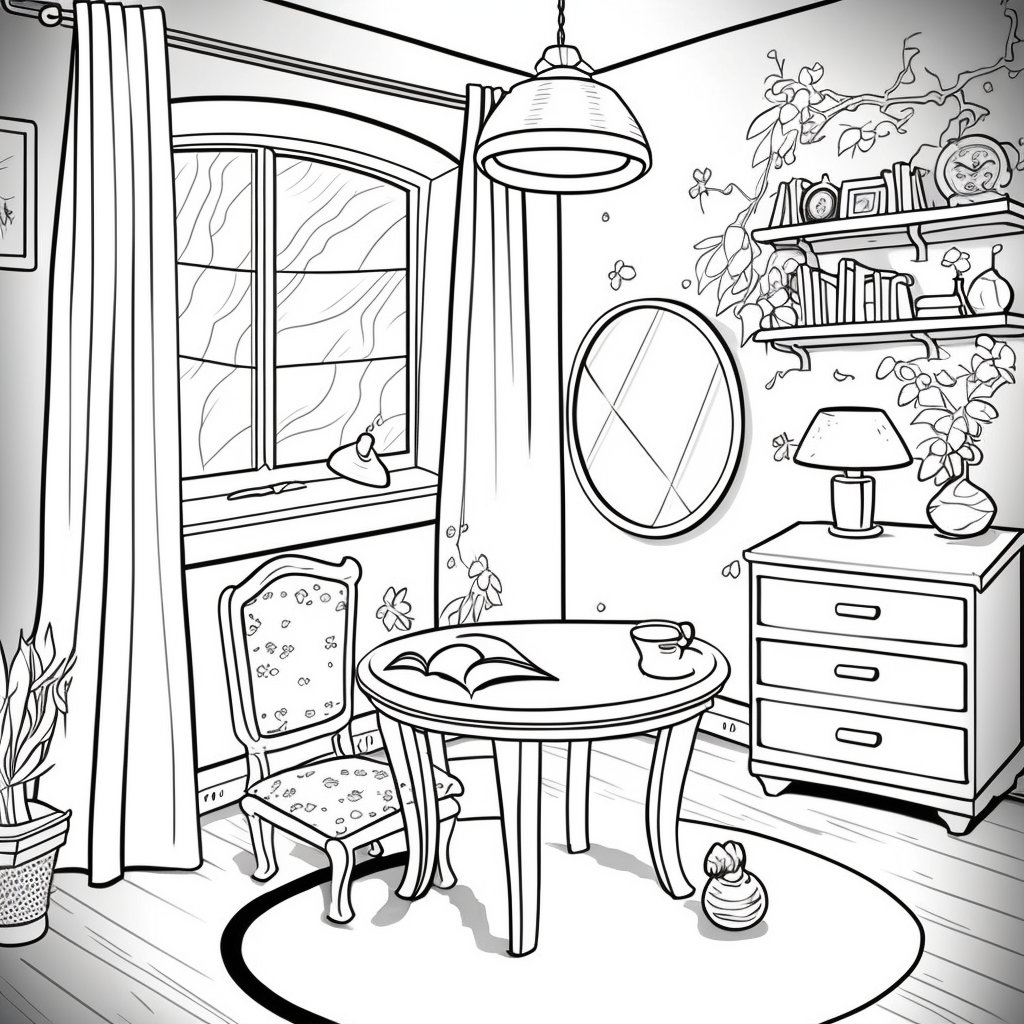 25 Printable Coloring Pages of Furniture for Home Decor Enthusiasts ...