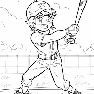 25 Printable Drawings of Baseball Scenes to Color and Create, Play Ball ...