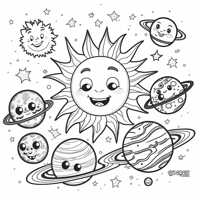 25 Printable Coloring Pages of Space for Kids Explore the Universe and ...